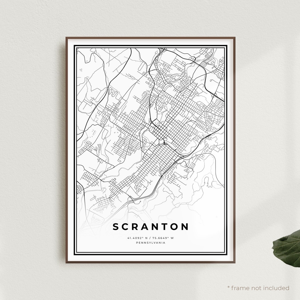 Scranton Map Print Scranton Street Map Poster Pennsylvania | Etsy