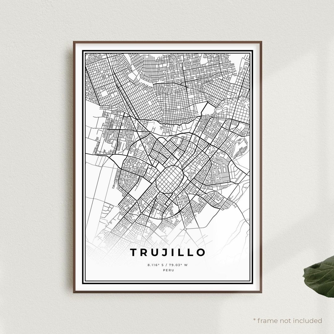 Impresión del mapa de Trujillo, póster del mapa callejero de Trujillo ...