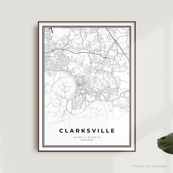 Clarksville Map Print Clarksville Street Map Poster - Etsy