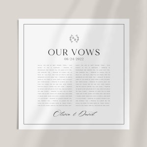 Personalized Wedding Vows Art Print, Custom Her His Vows, Modern ...