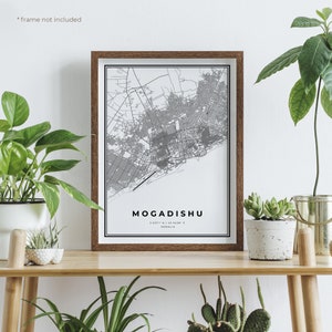 Mogadishu Map Print, Mogadishu Street Map Poster,somalia, Modern ...
