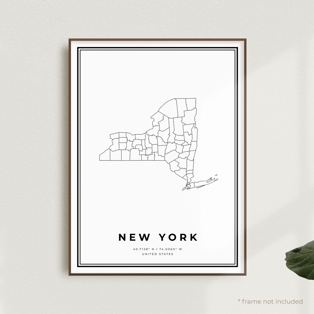 New York Map Print, New York Street Map Poster, United States, Modern ...