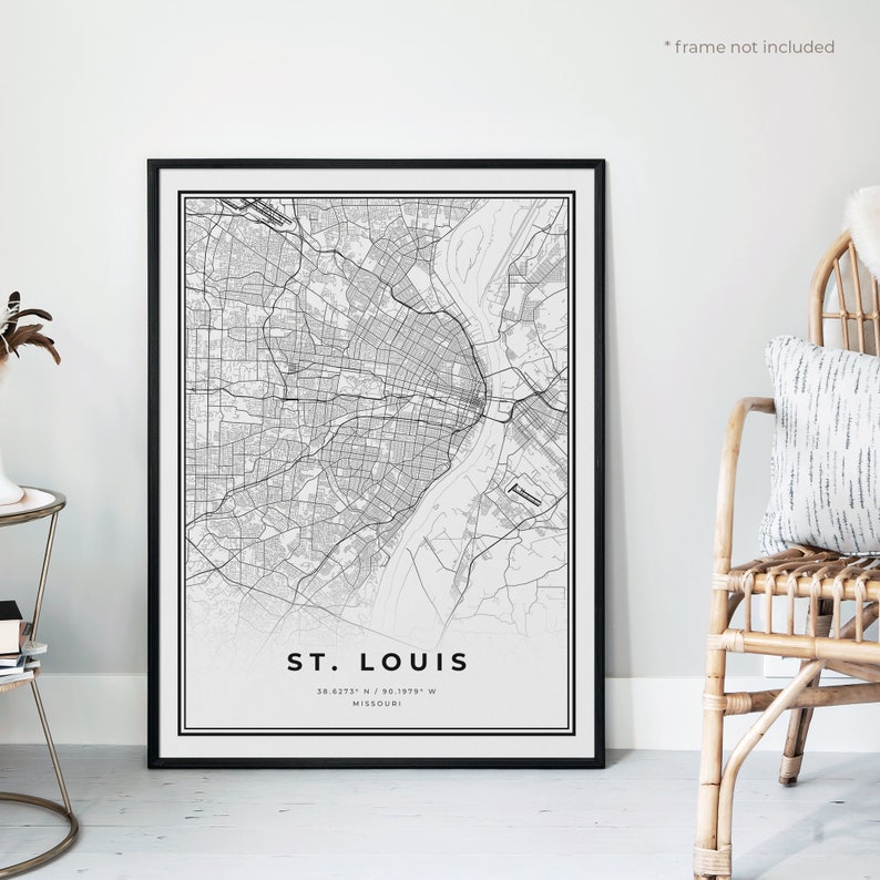 St. Louis Map Print St. Louis Street Map Poster Missouri - Etsy