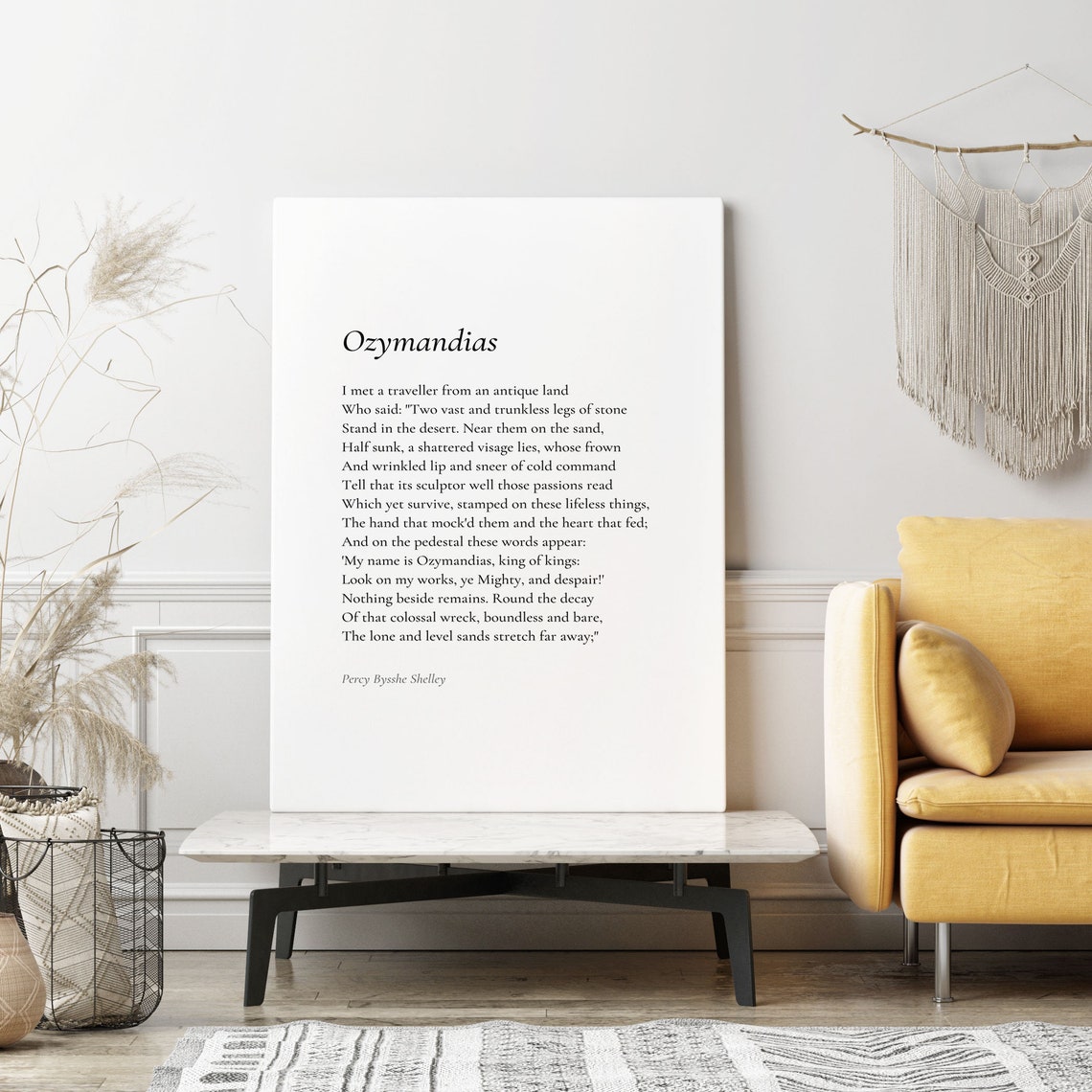 Ozymandias by Percy Bysshe Shelley Poem Canvas Print Poetry | Etsy