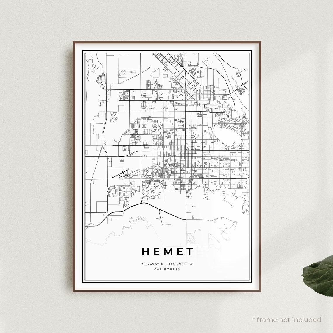 Hemet Map Print Hemet Street Map Poster California Modern | Etsy