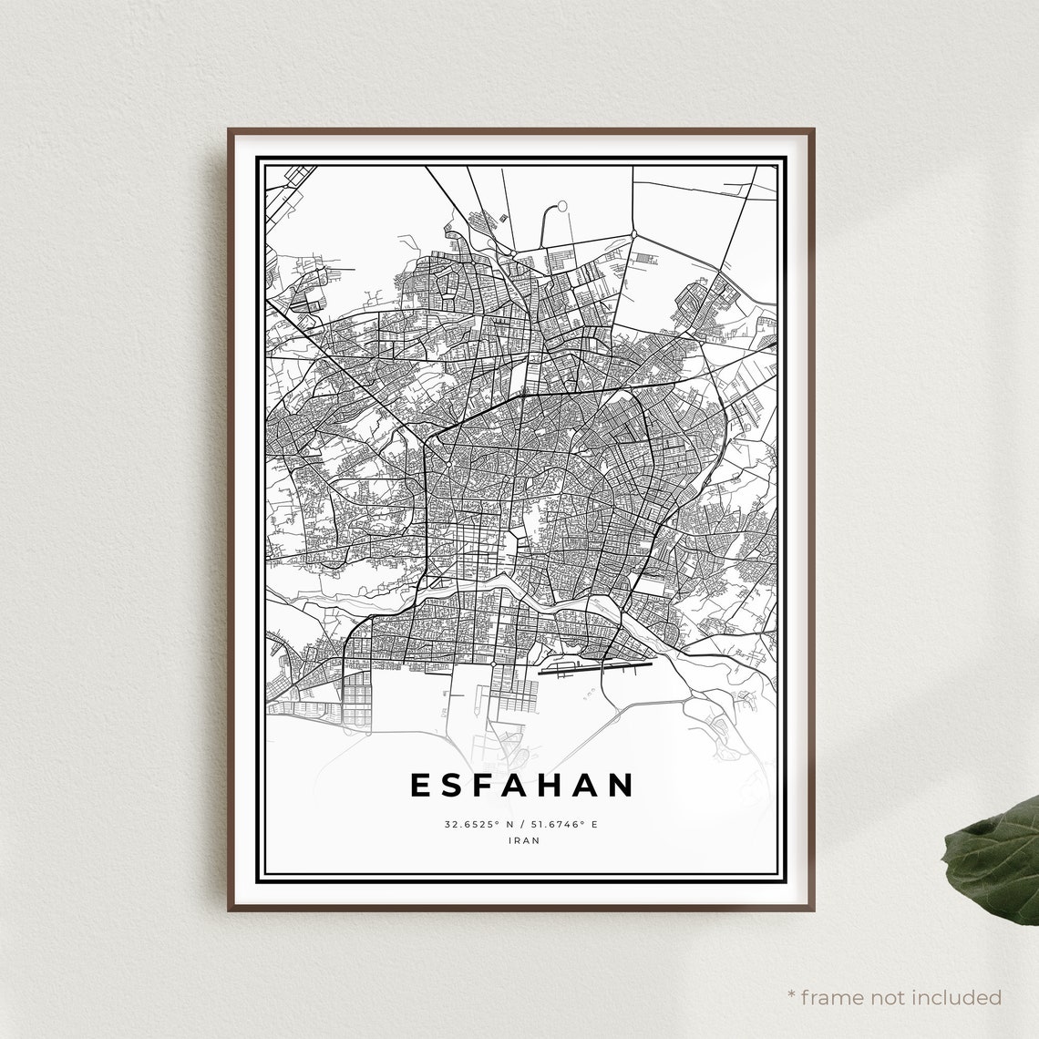 Esfahan Map Print Esfahan Street Map Posteriran Modern | Etsy