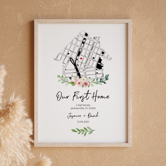Personalized Home Map Our Home Map Home Sweet Home First - Etsy