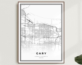 Gary Indiana Map - Etsy