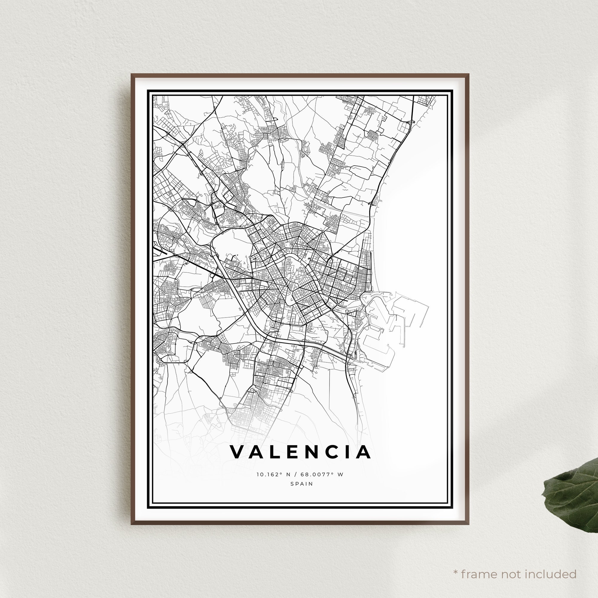 Valencia Map Print Valencia Street Map Poster Spain Modern - Etsy