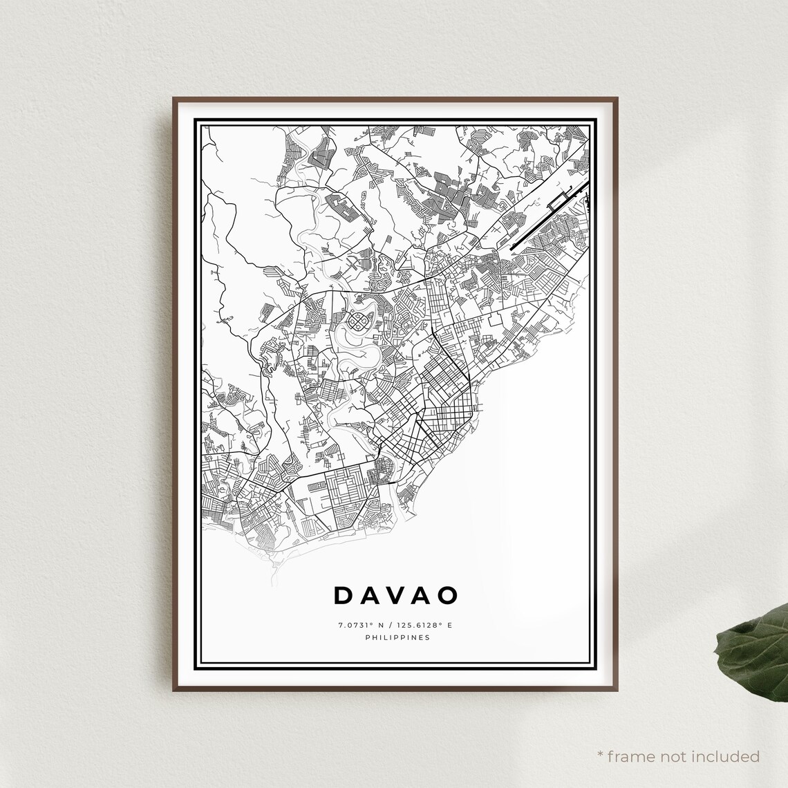 Davao Map Print Davao Street Map Posterphilippines Modern - Etsy