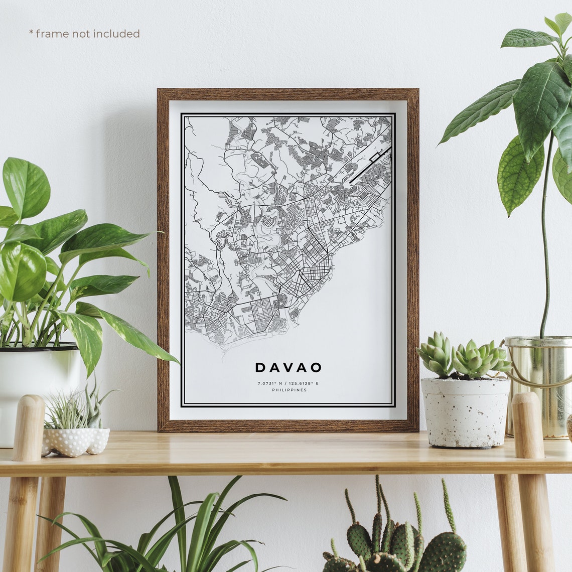 Davao Map Print Davao Street Map PosterPhilippines Modern | Etsy
