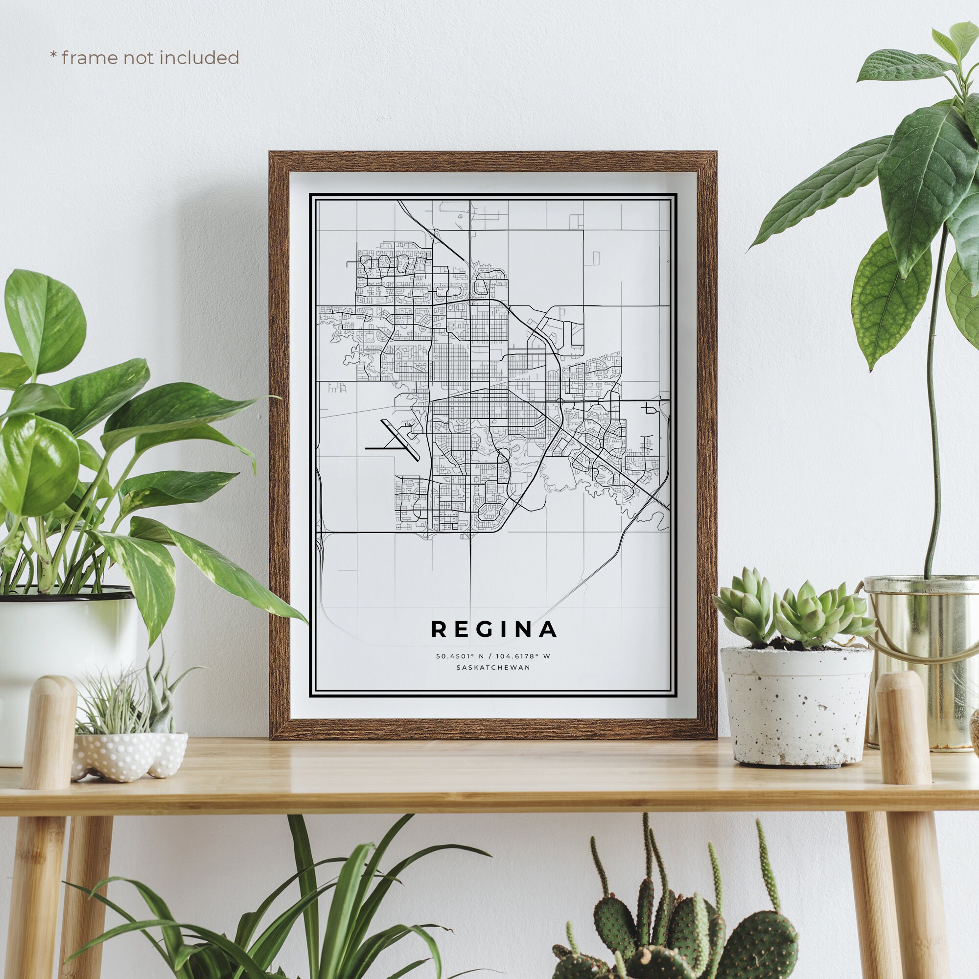 Regina Map Print Regina Street Map Poster Canada Modern - Etsy