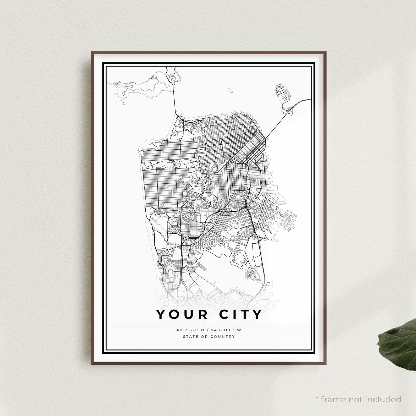 Personalized Map Print Custom Street Map Poster Home Town - Etsy