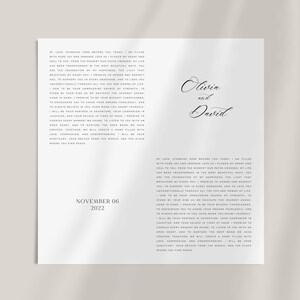Personalized Wedding Vows Art Print, Custom Her His Vows, Modern ...