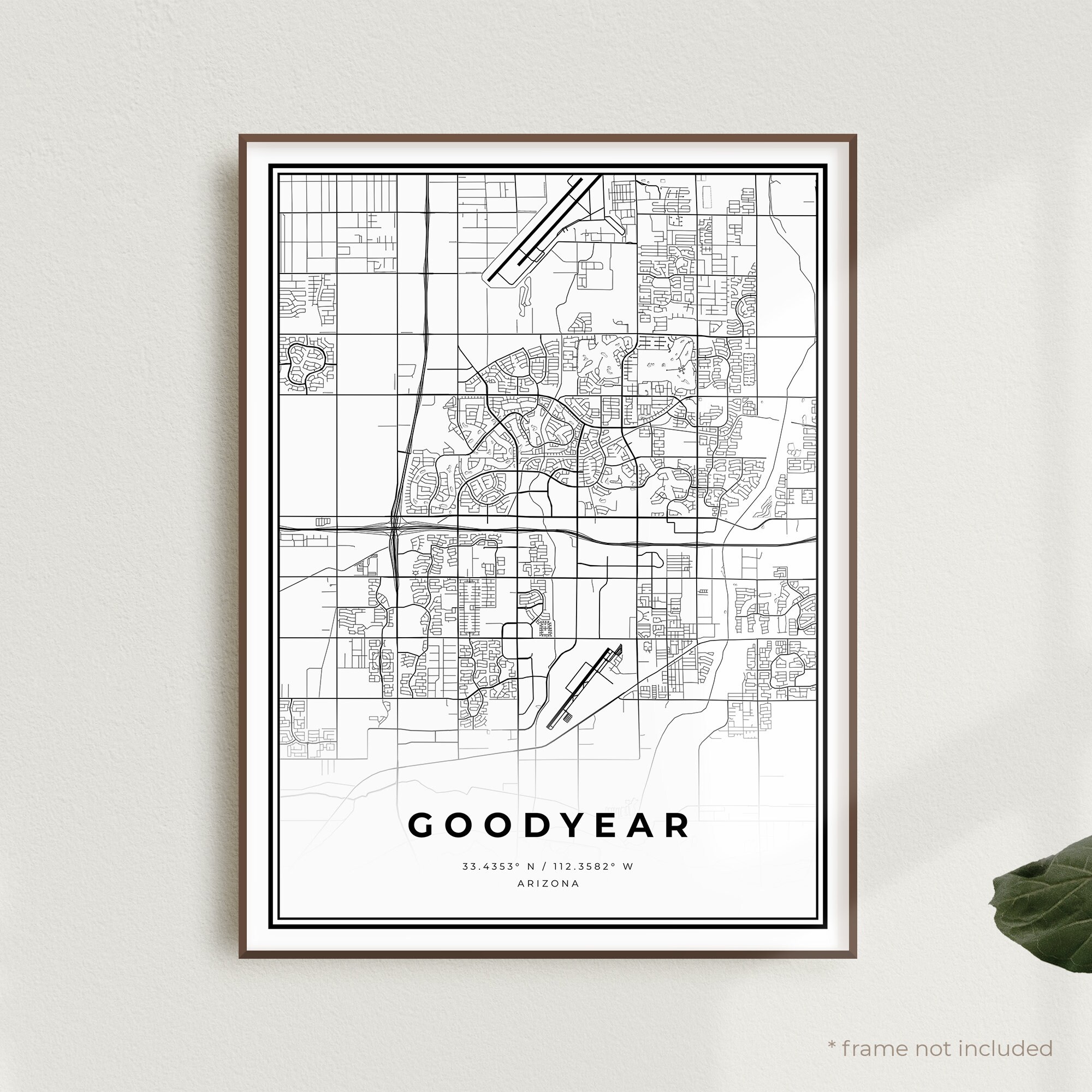 Goodyear Map Print Goodyear Street Map Poster Arizona | Etsy