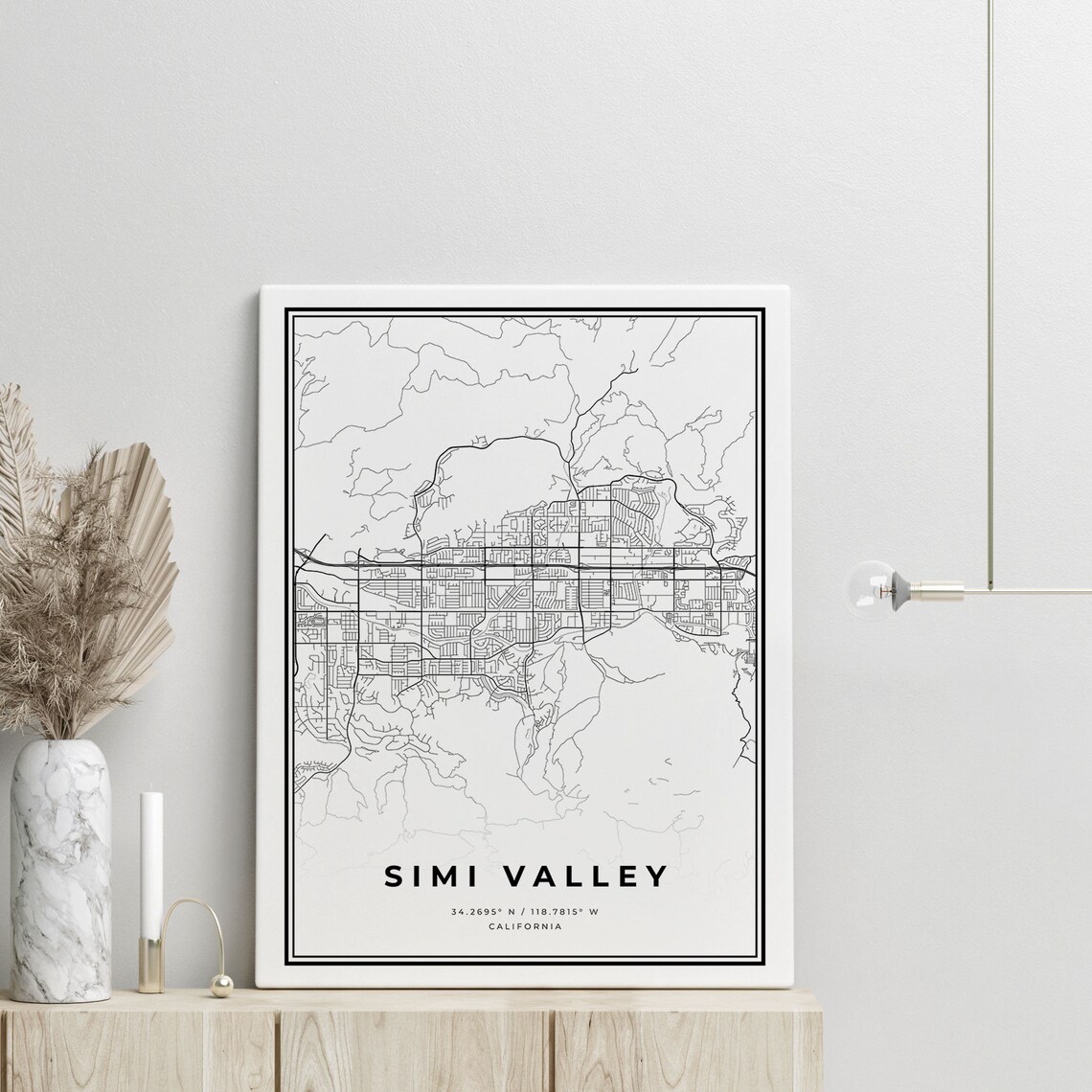 Simi Valley Map Print Simi Valley Street Map Canvas - Etsy