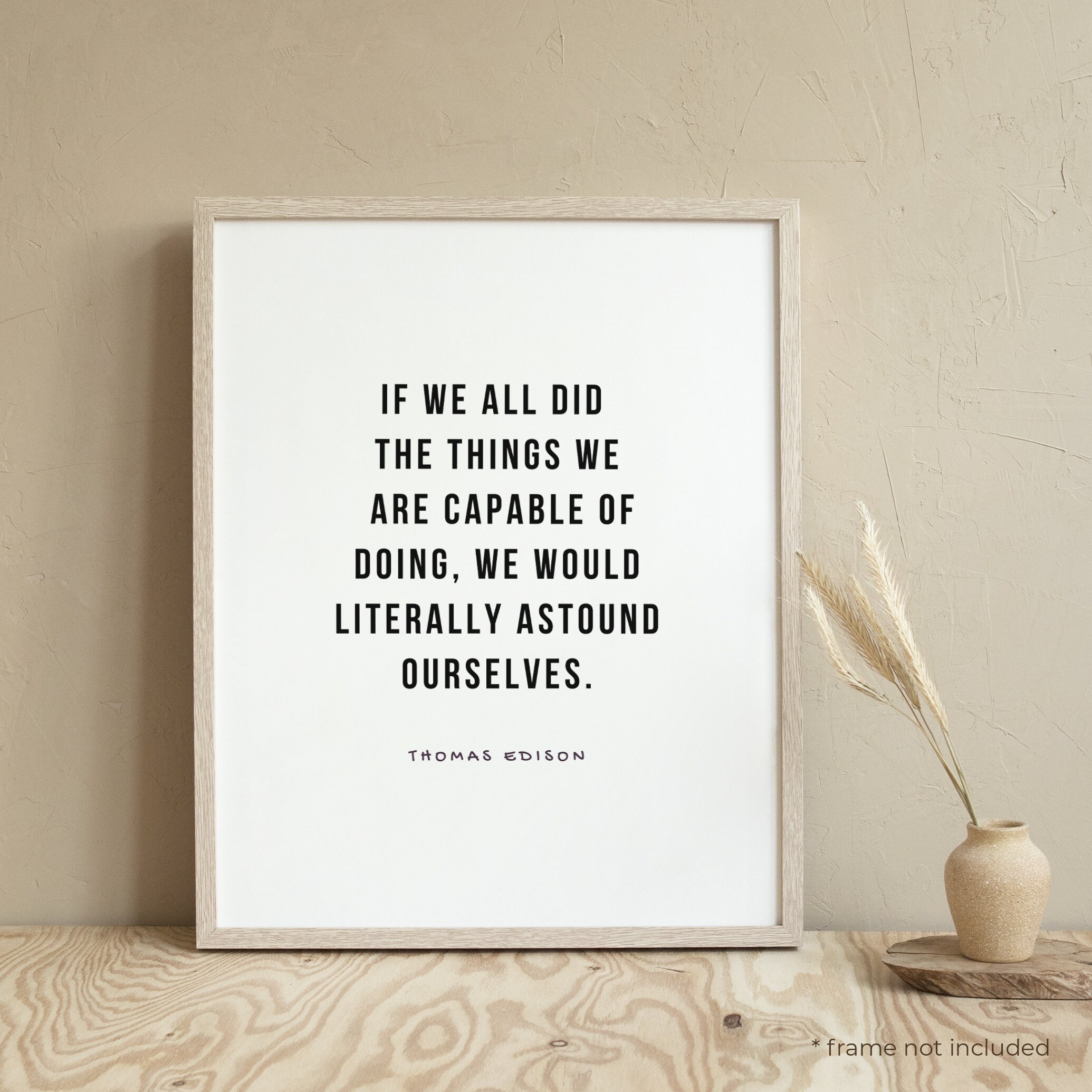 Thomas Edison If we all did Quote Print Productivity Quote | Etsy