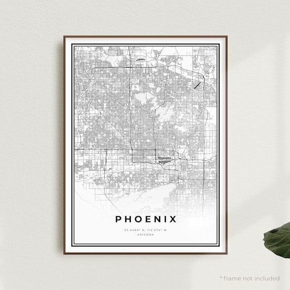 Phoenix Map Print Phoenix Street Map Poster Arizona Modern | Etsy