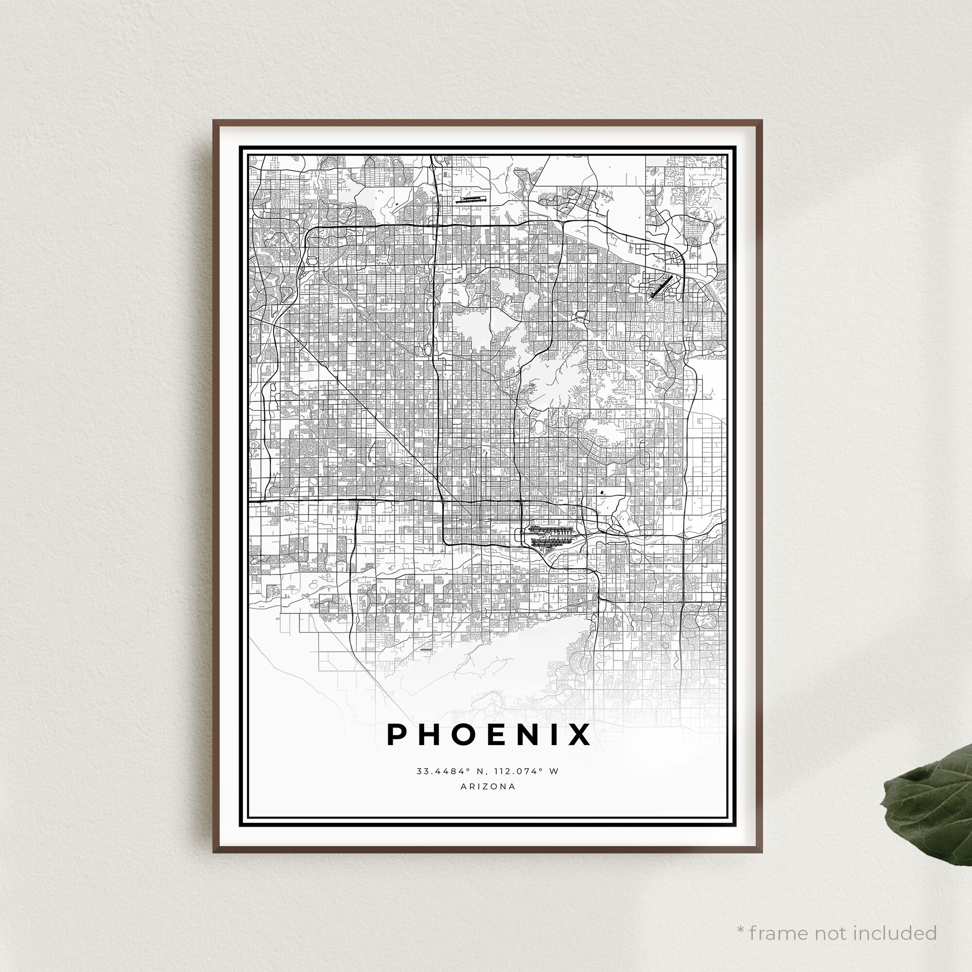 Phoenix Map Print Phoenix Street Map Poster Arizona Modern - Etsy
