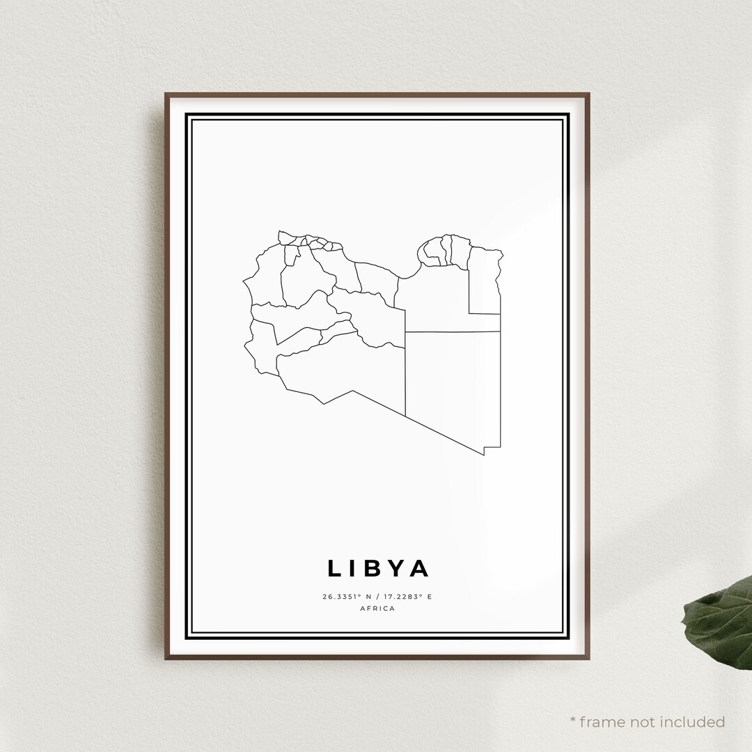 Libya Map Print, Libya Street Map Poster, Africa, Modern Minimalist Map ...