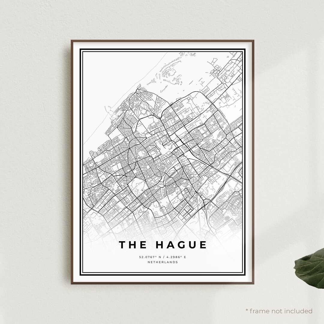 The Hague Map Print, the Hague Street Map Poster,netherlands, Modern ...