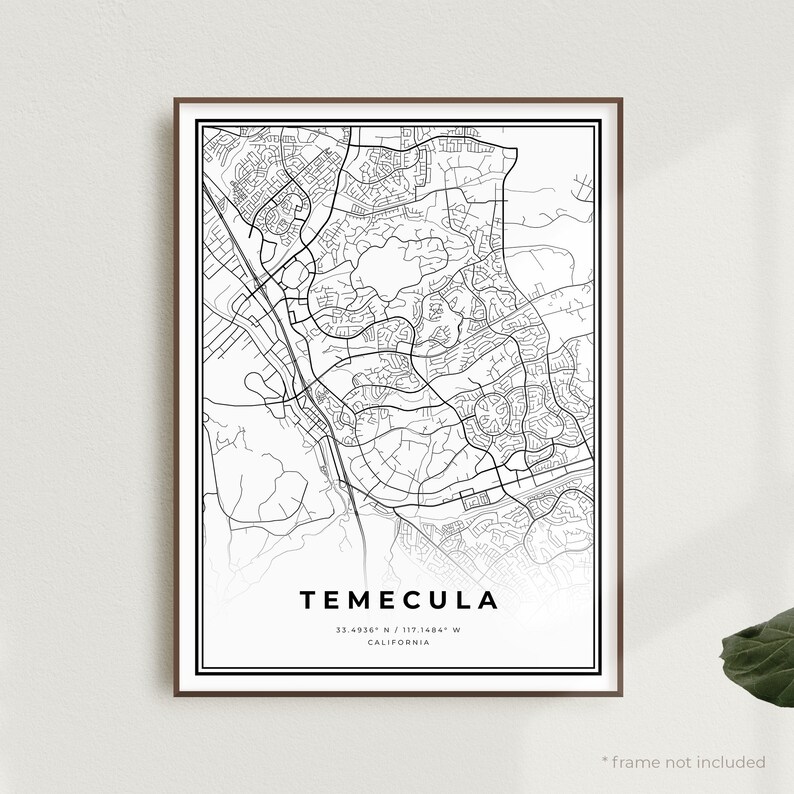 Temecula Map Print Temecula Street Map Poster California | Etsy