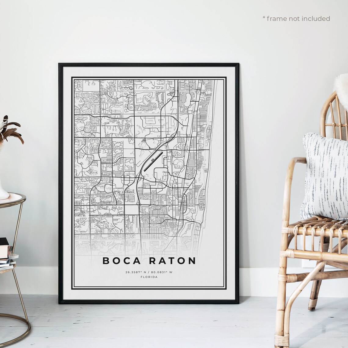 Boca Raton Map Print Boca Raton Street Map Poster Florida - Etsy