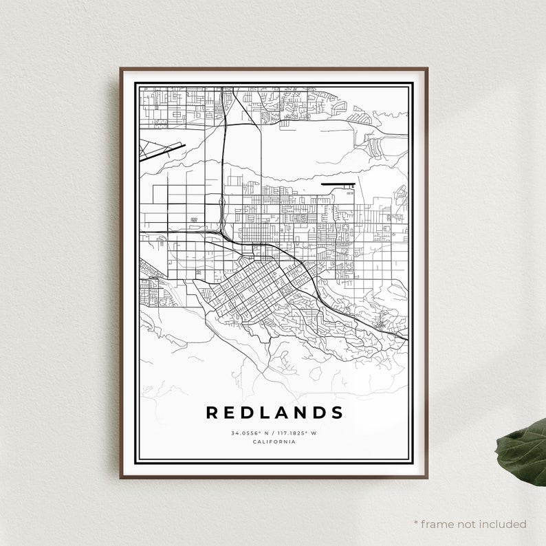 Redlands Map Print Redlands Street Map Poster California - Etsy
