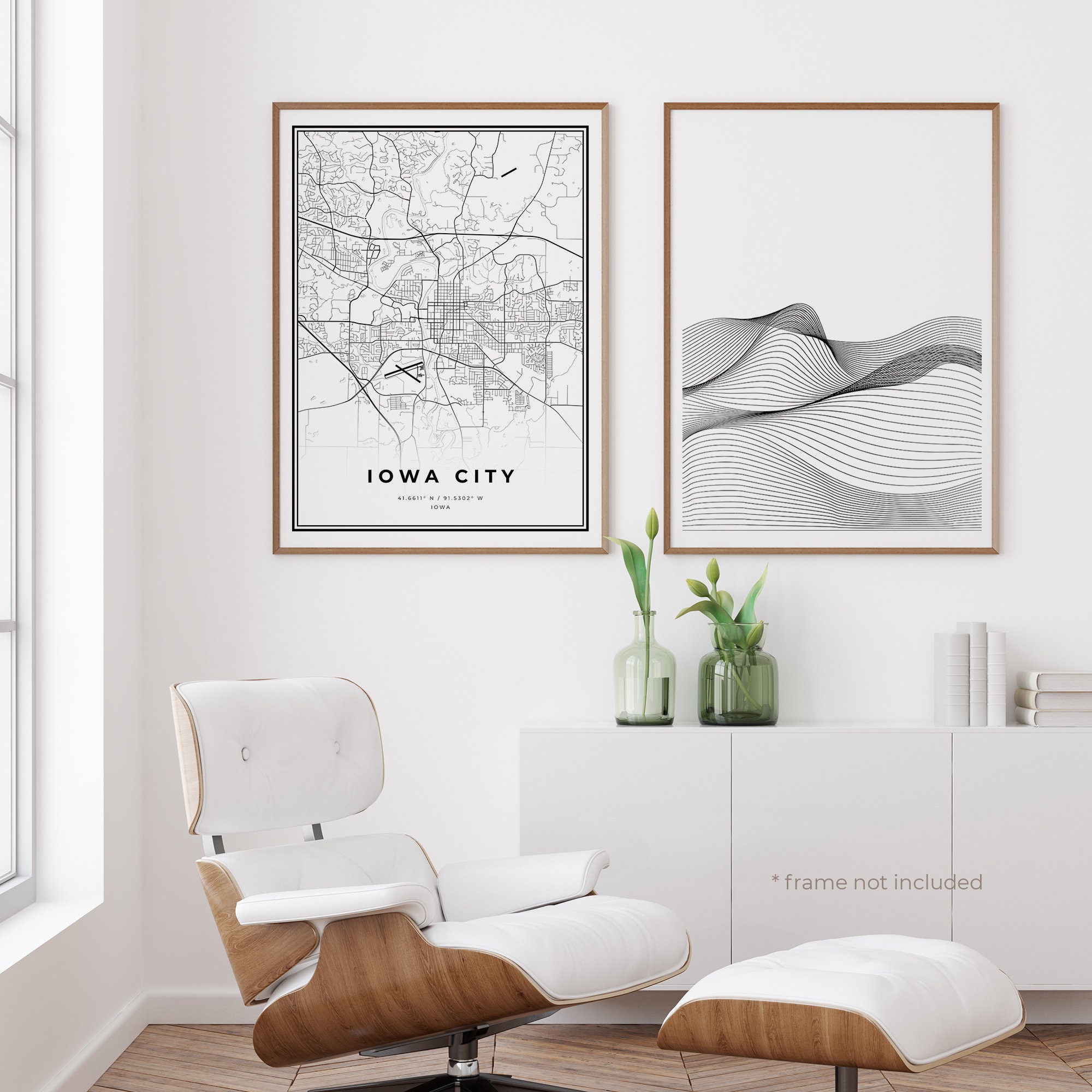 Iowa City Map Print Iowa City Street Map Poster Iowa Modern | Etsy