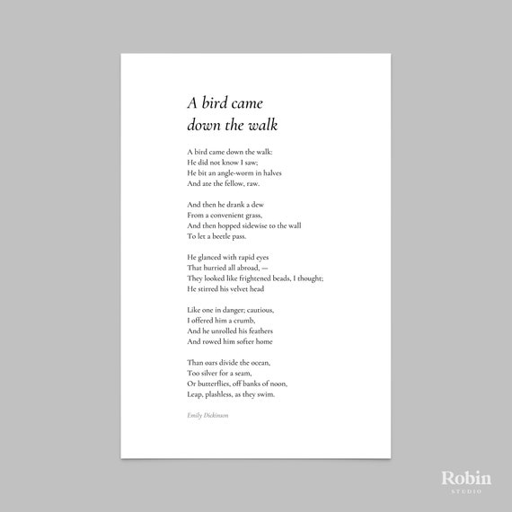 Art & Collectibles Giclée Prints Emily Dickinson Poem Print Wall Art A ...