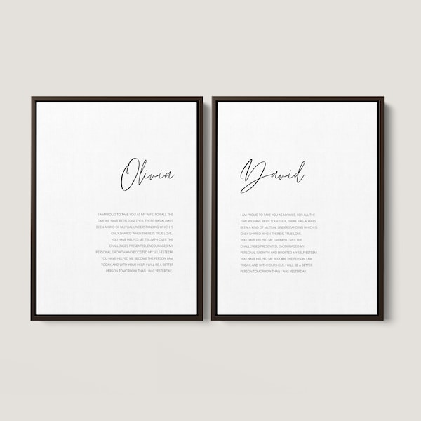 Wedding Vows Framed - Etsy