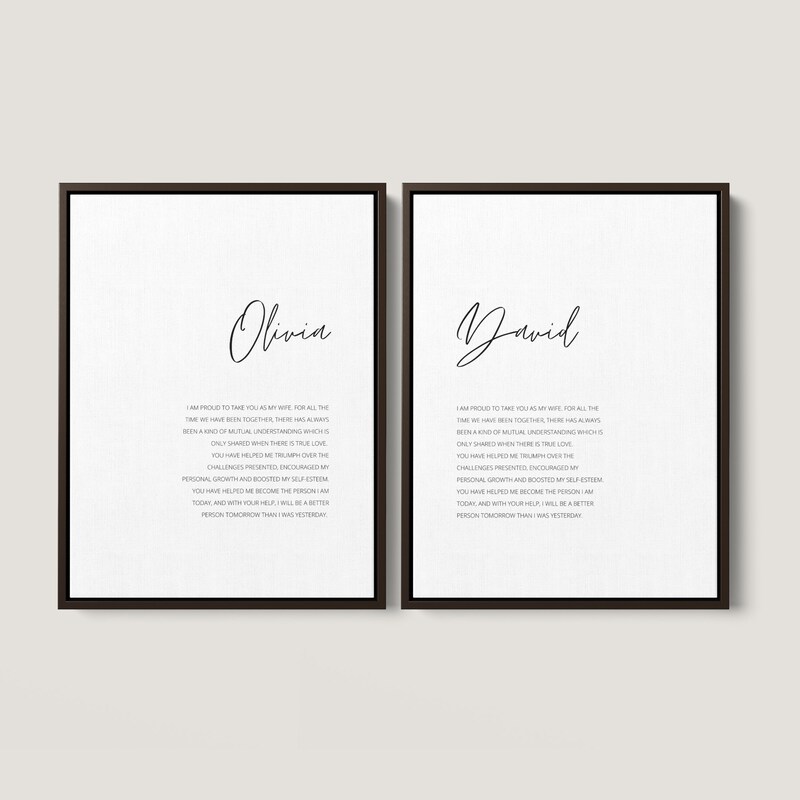 Wedding Vows Framed - Etsy