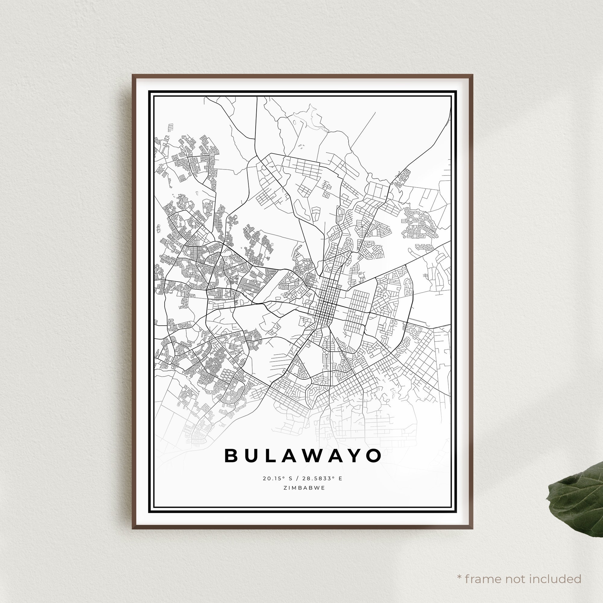 Bulawayo Map Print Bulawayo Street Map Posterzimbabwe | Etsy