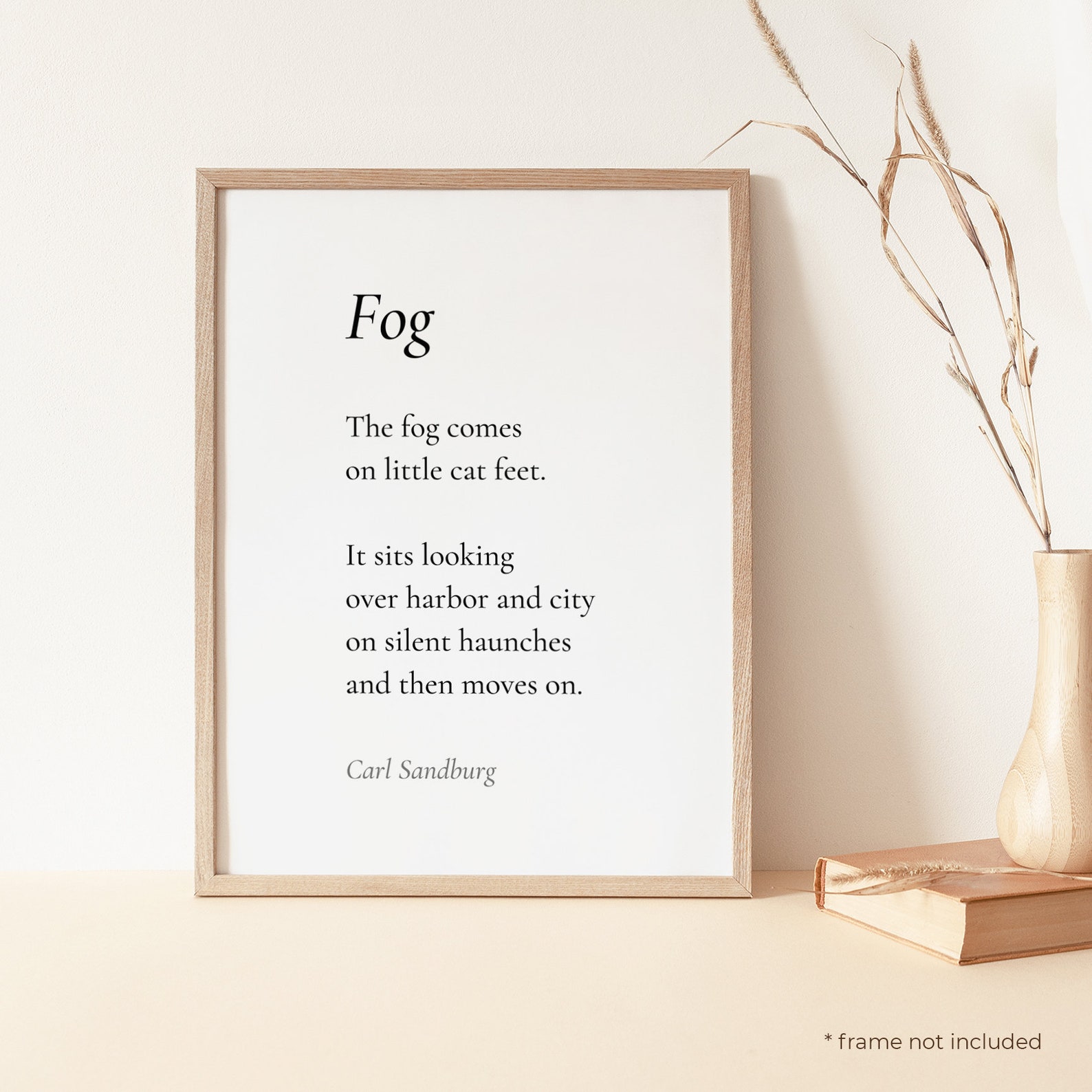 Fog By Carl Sandburg Poem Print Poetry Print T Literaty Etsy