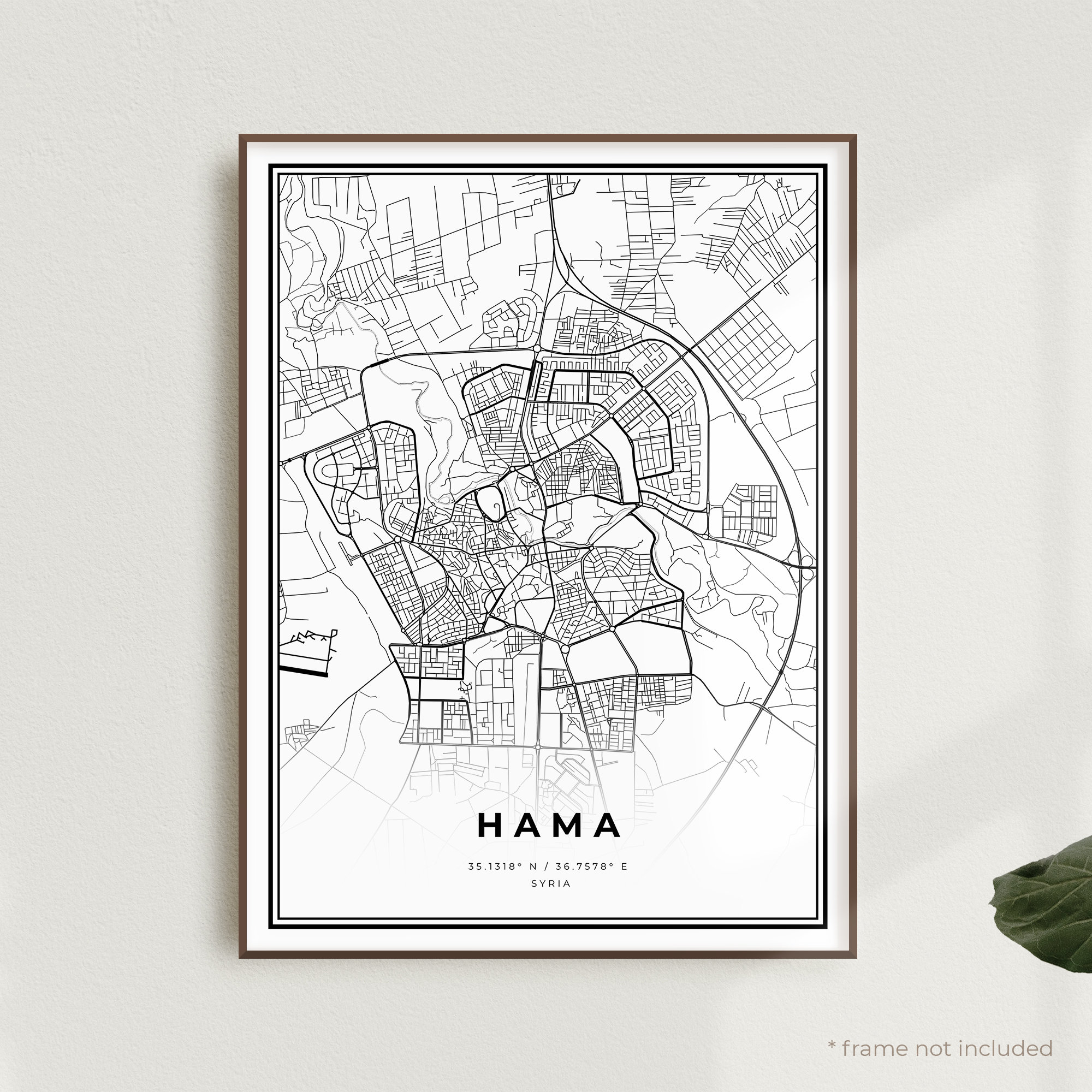 Hama Map Print Hama Street Map PosterSyria Modern | Etsy