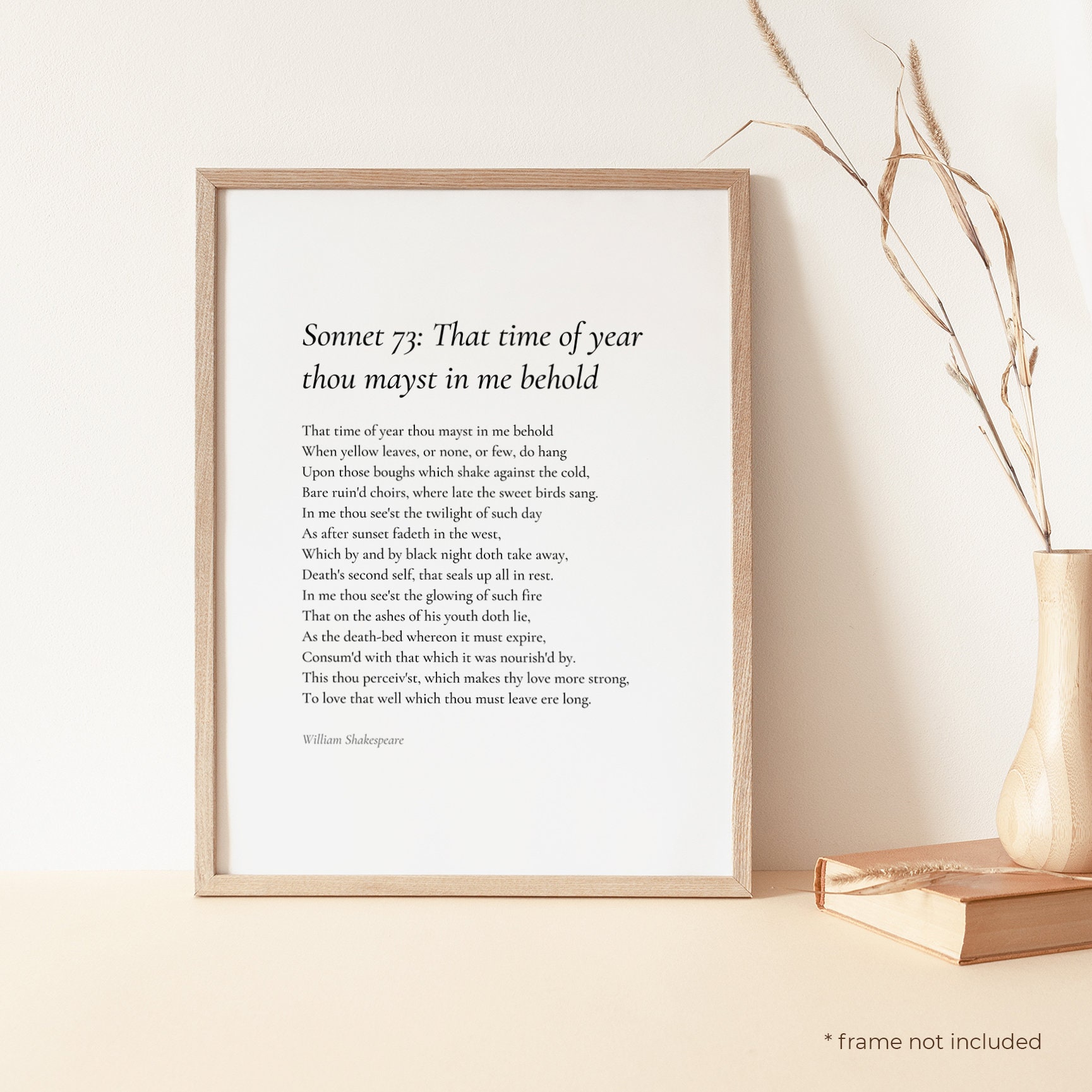 Sonnet 73 by Robert Frost Poem Print Poetry Print Gift - Etsy