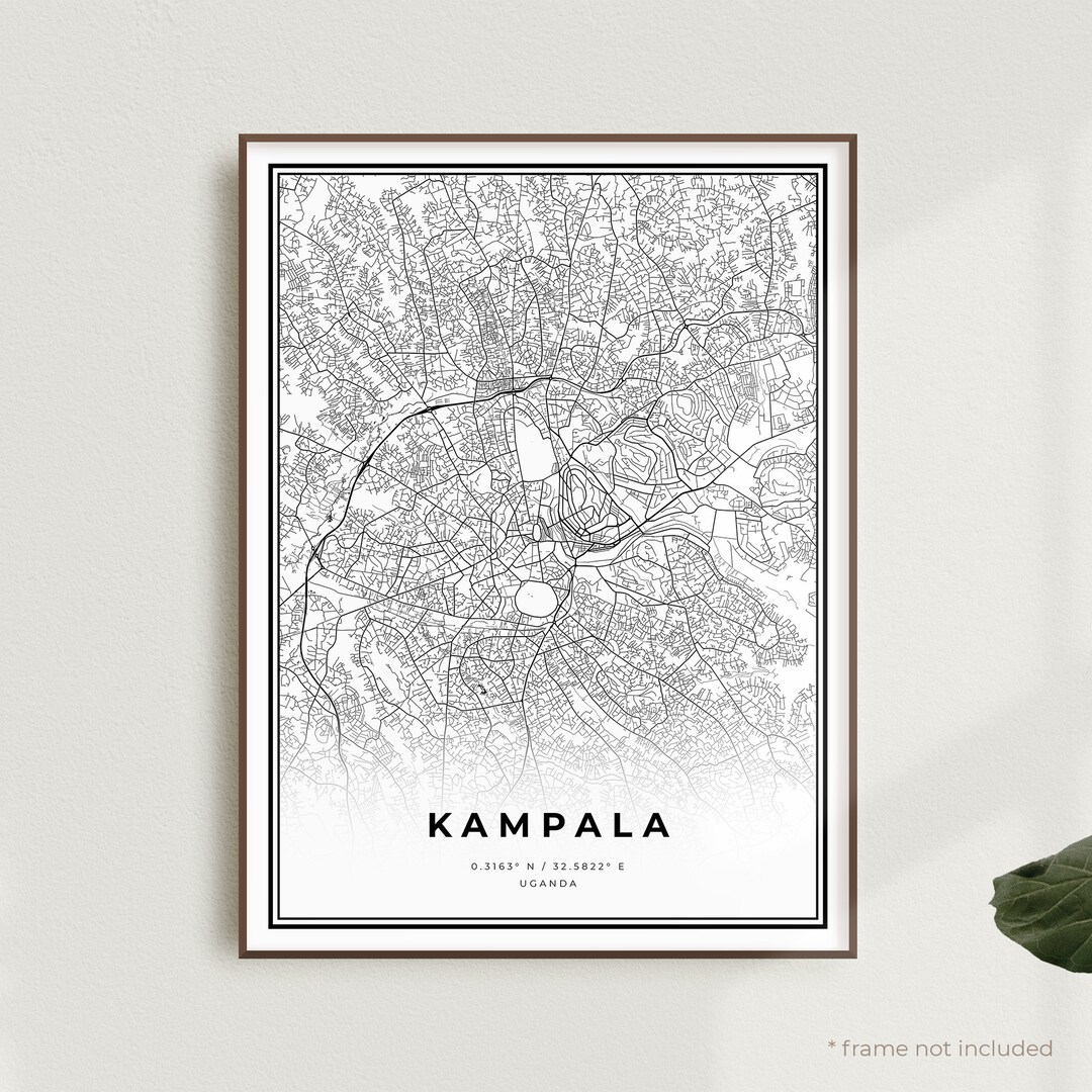 Kampala Map Print, Kampala Street Map Poster, uganda, Modern Minimalist ...
