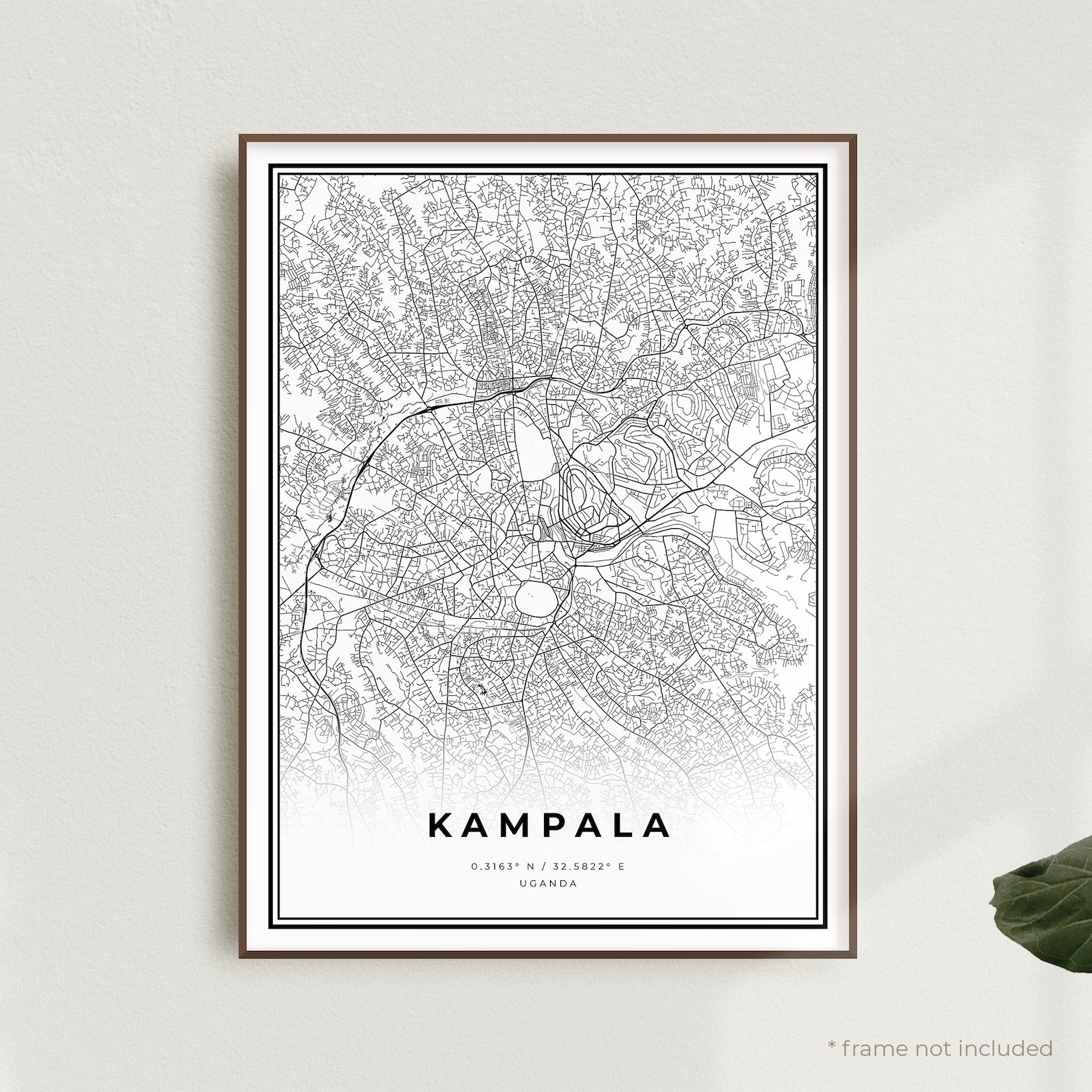 Kampala Map Print, Kampala Street Map Poster, uganda, Modern Minimalist ...