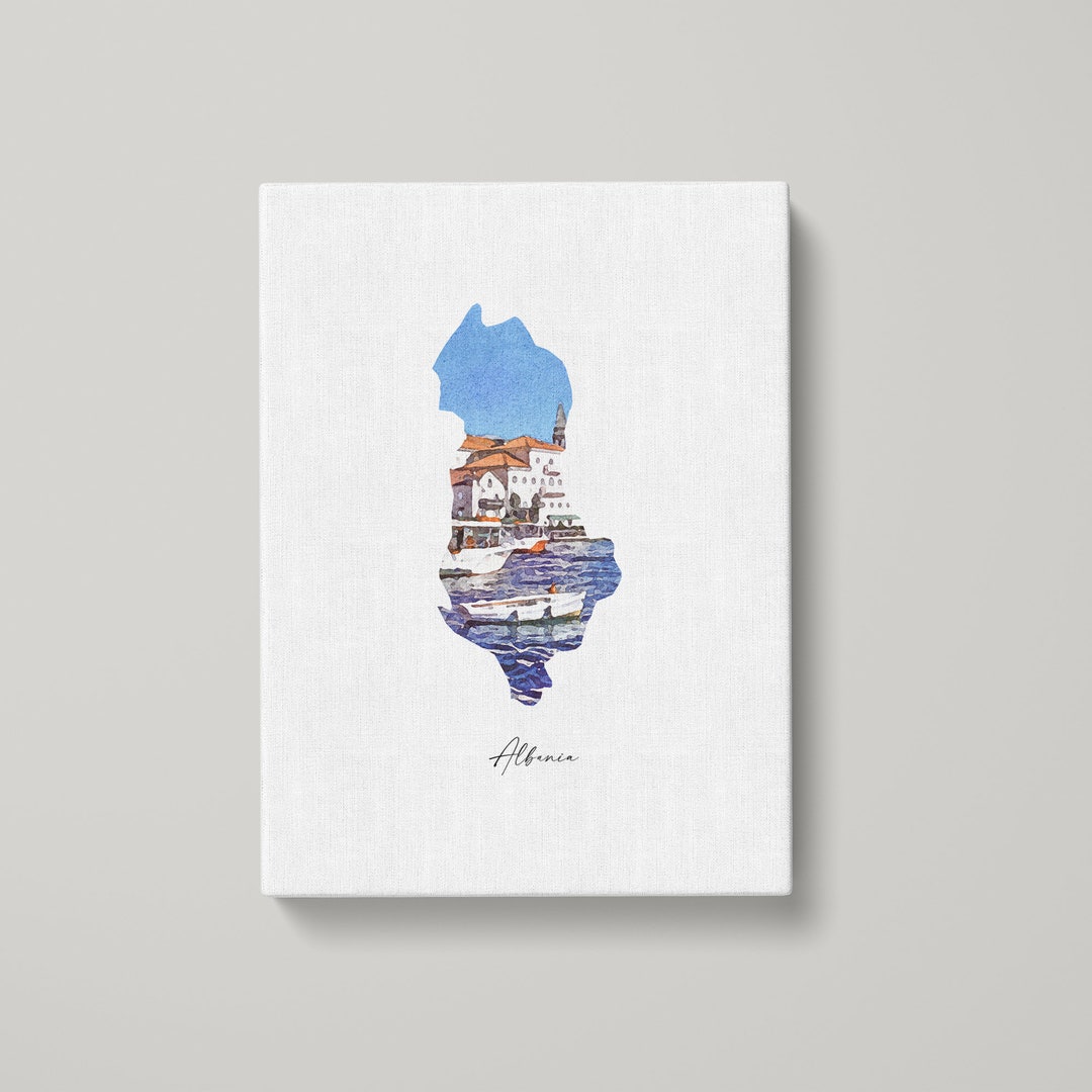 Albania Watercolor Map Canvas Print, Albania Art Print, Albania Wall ...