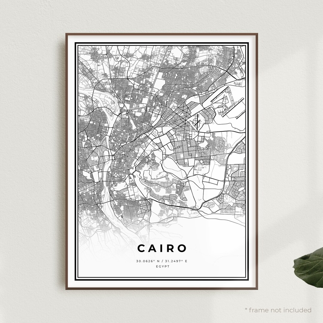 Cairo Map Print, Cairo Street Map Poster,egypt, Modern Minimalist Map ...