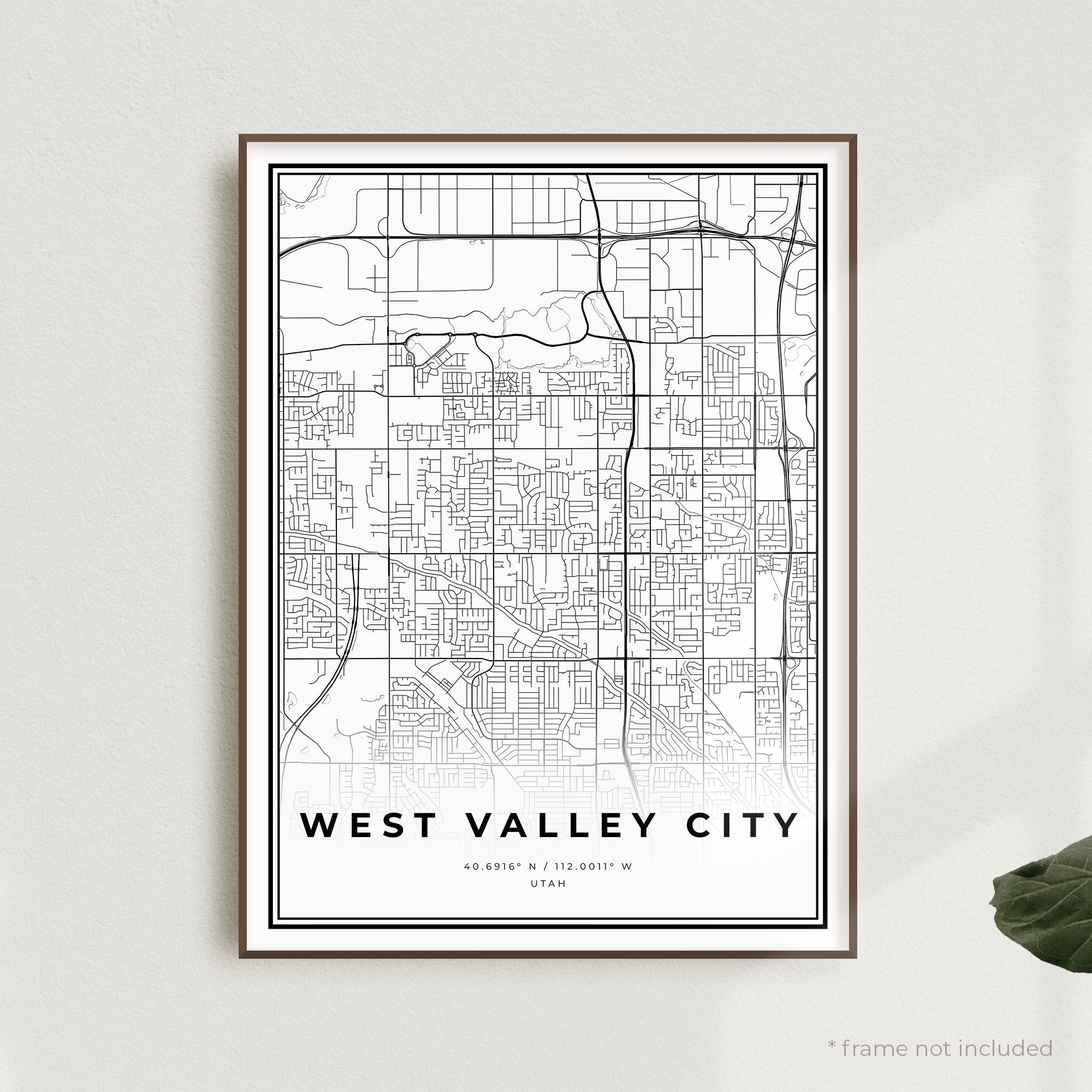 West Valley City Map Print West Valley City Street Map Utah | Etsy