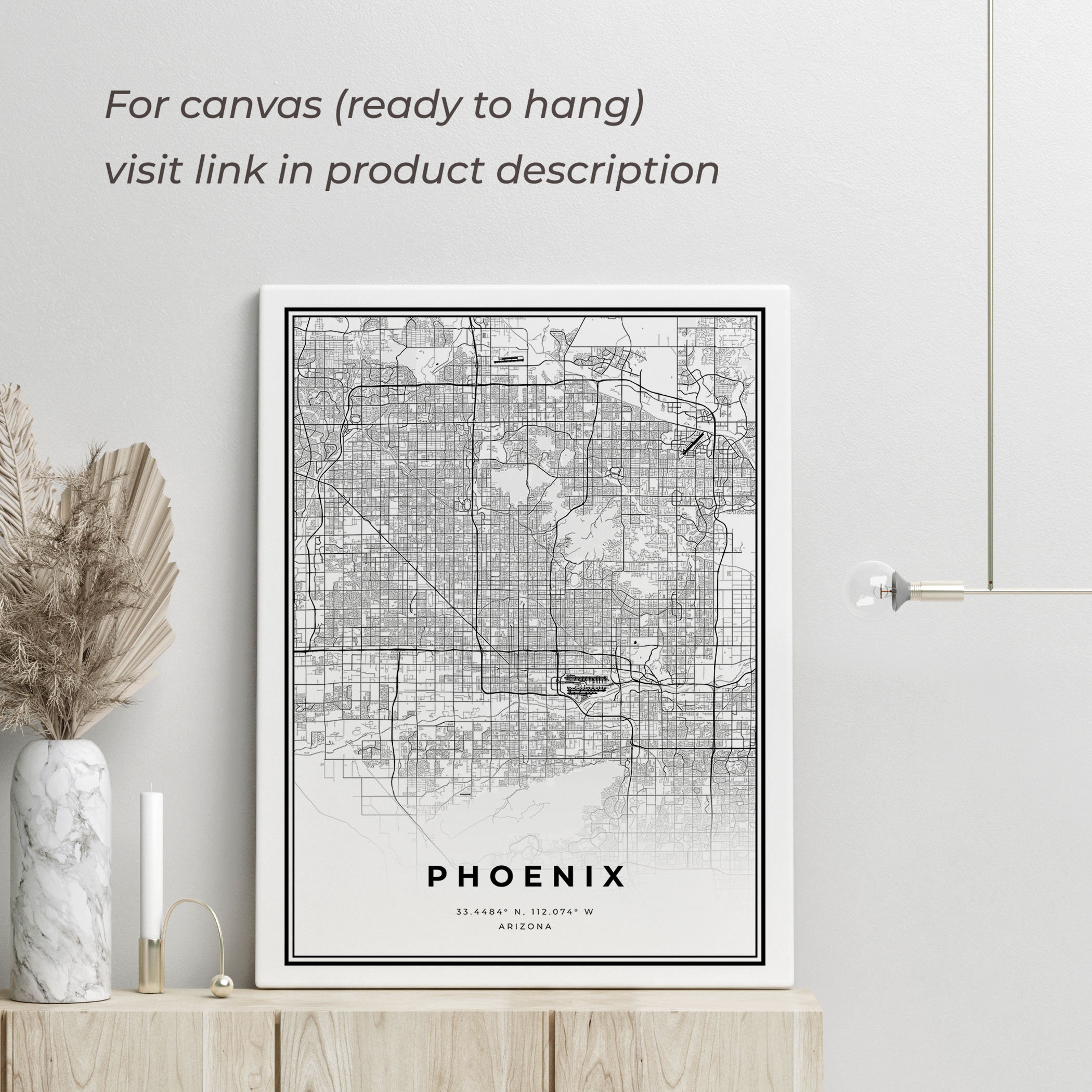 Phoenix Map Print Phoenix Street Map Poster Arizona Modern | Etsy