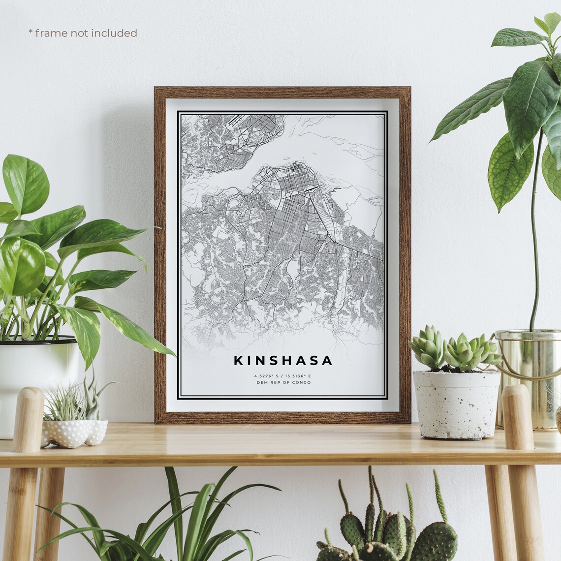 Kinshasa Map Print Kinshasa Street Map Poster Dem Rep of | Etsy
