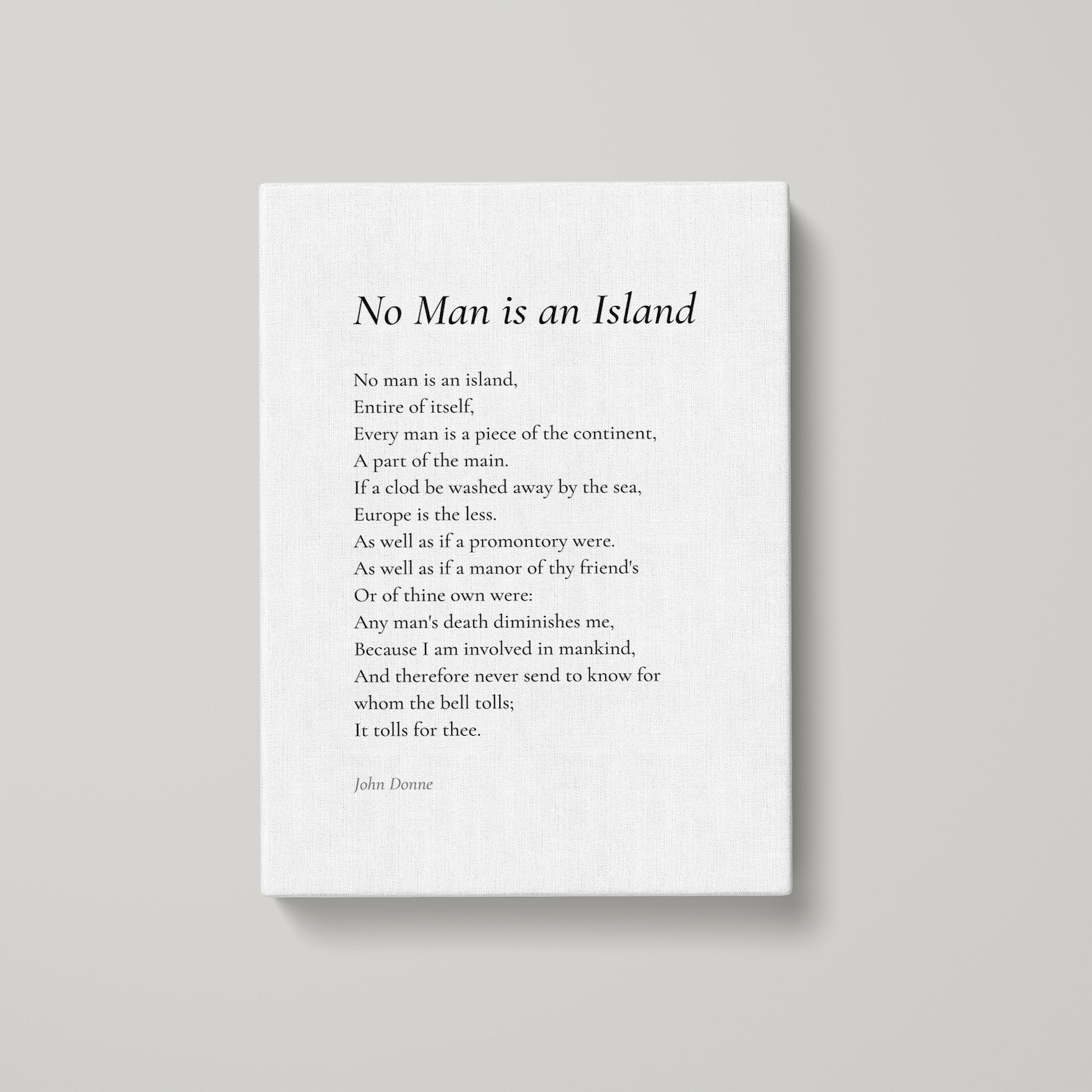 John Donne No Man is an Island Poem Canvas Print Poetry - Etsy
