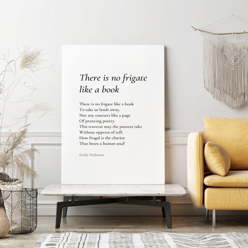 There is No Frigate by Emily Dickinson Poem Canvas Print | Etsy