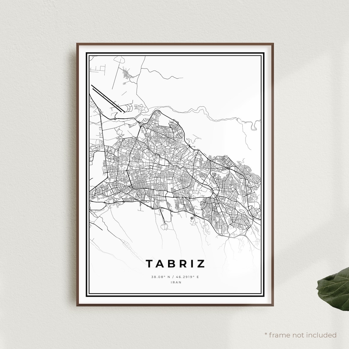 Tabriz Map Print Tabriz Street Map Posteriran Modern - Etsy