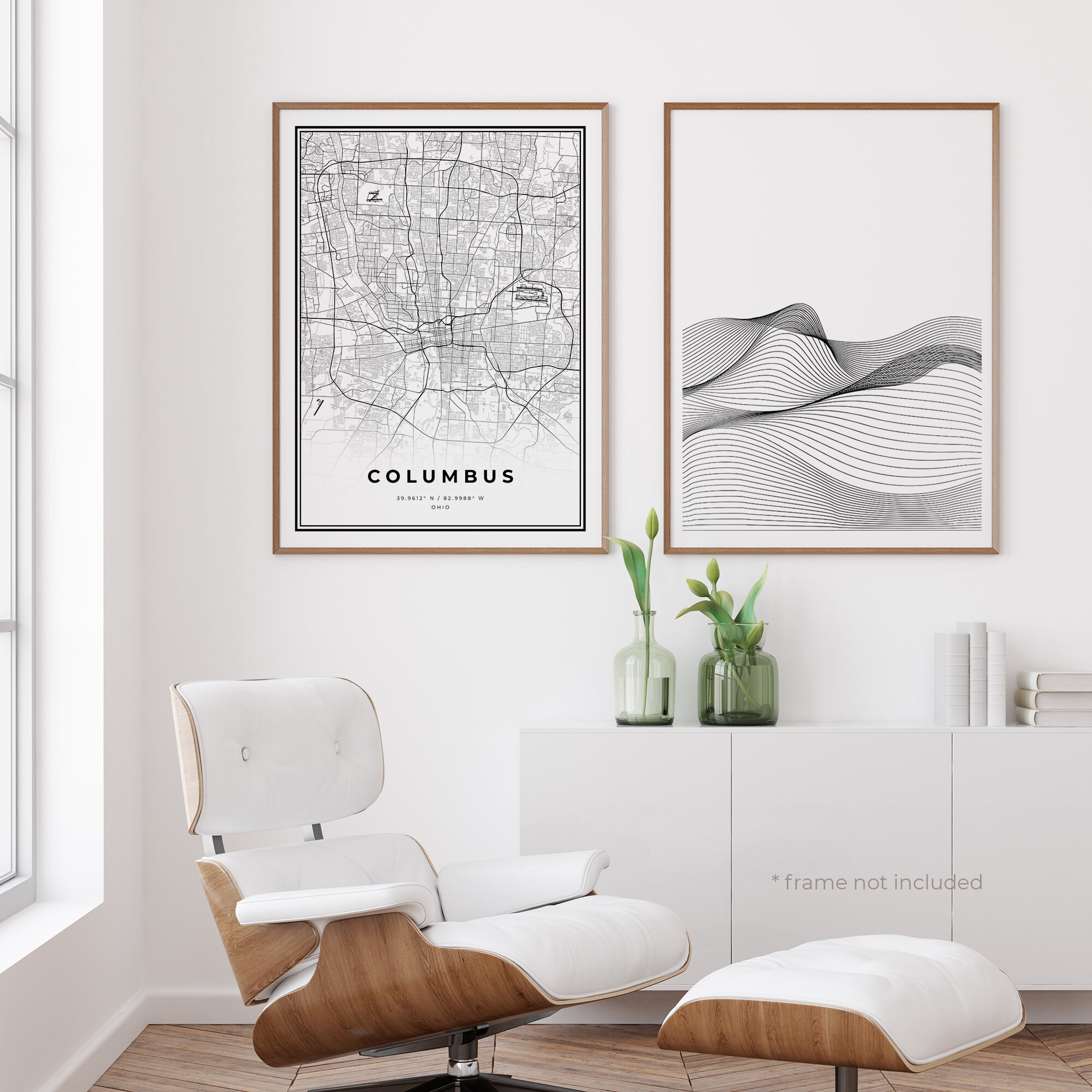 Columbus Map Print Columbus Street Map Poster Ohio Modern | Etsy