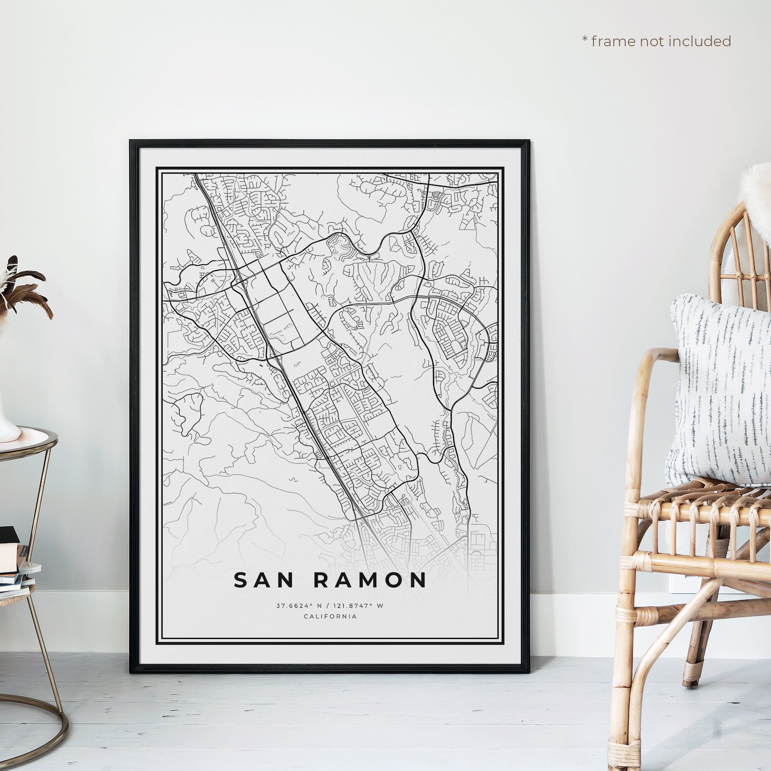 San Ramon Map Print San Ramon Street Map Poster California - Etsy