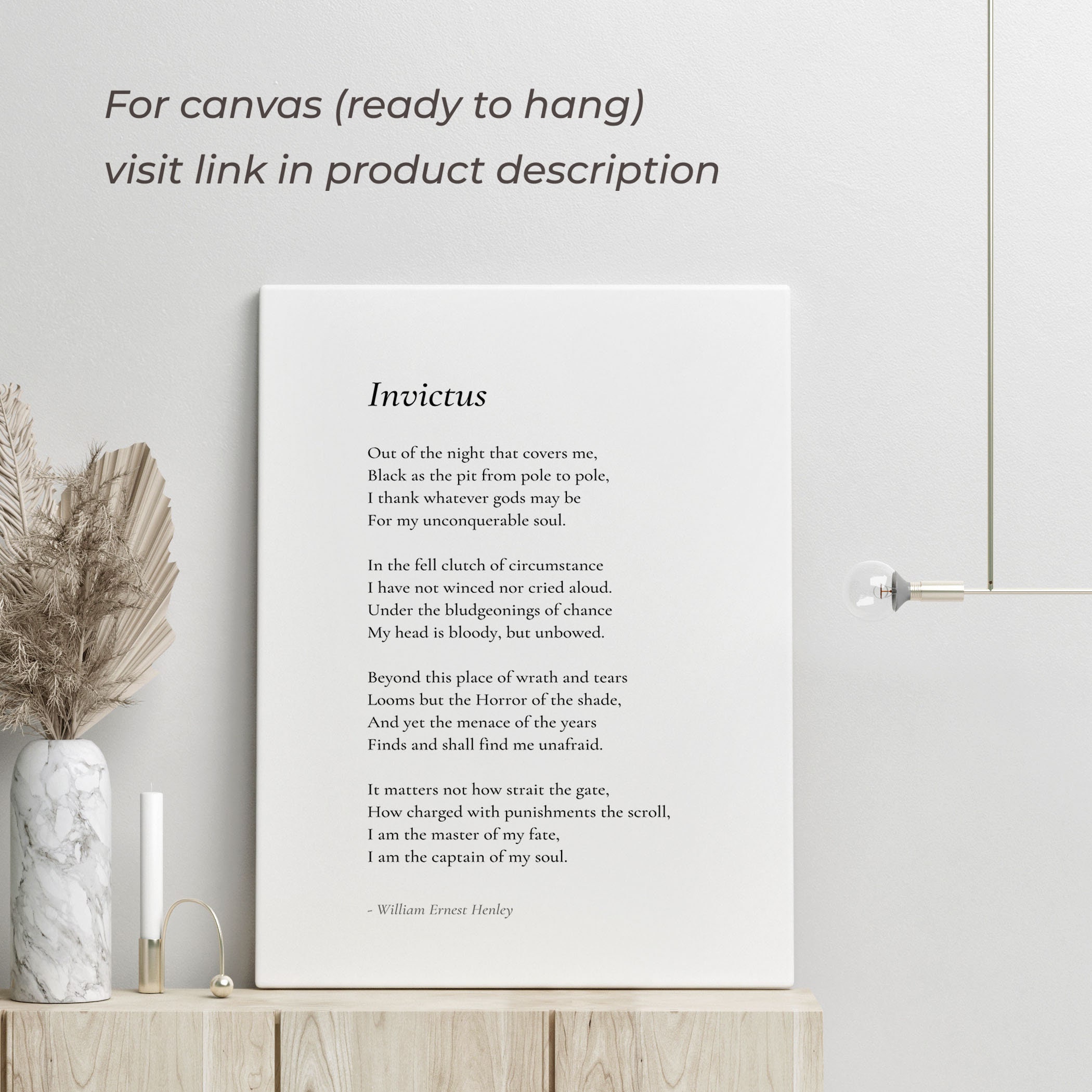 Invictus by William Ernest Henley Poem Print Poetry Print - Etsy Ireland