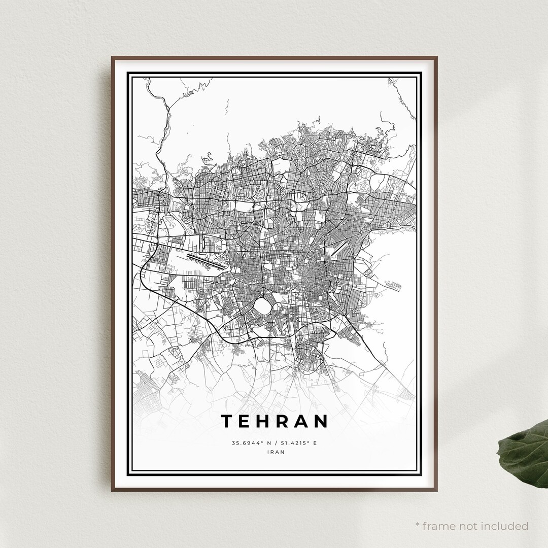 Tehran Map Print, Tehran Street Map Poster, iran, Modern Minimalist Map ...
